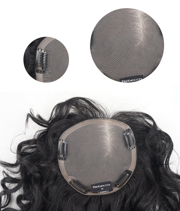 Rebecca Hair Natural Color Wavy Hair Toppers 14×13 Lace Front Hair Top